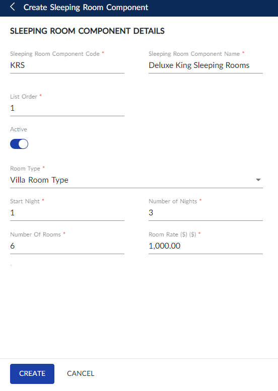Sleeping Room Component